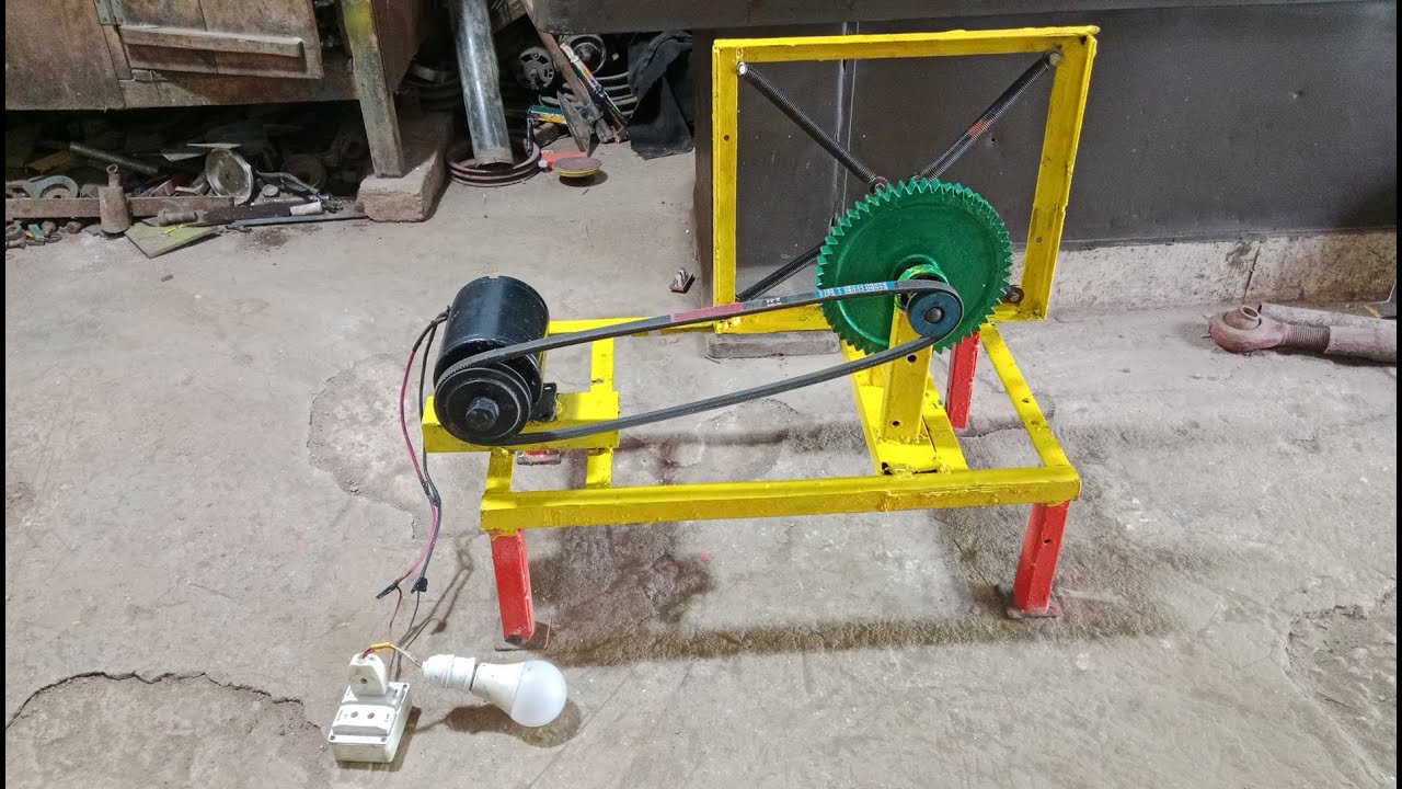 Make Flywheel Free Energy Spring Machine Using with DC Motor dc Project ...