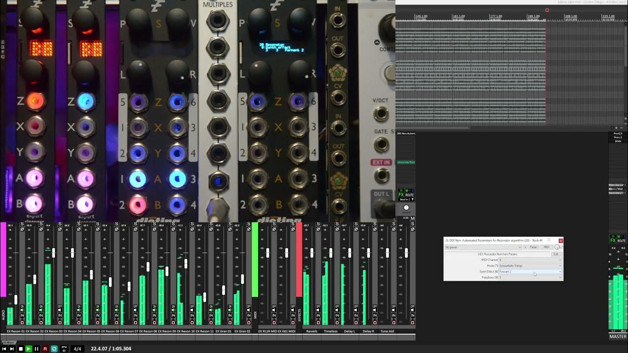 Disting EX || Resonator Algorithm || A few parameters being changed within REAPER using JSFX ...