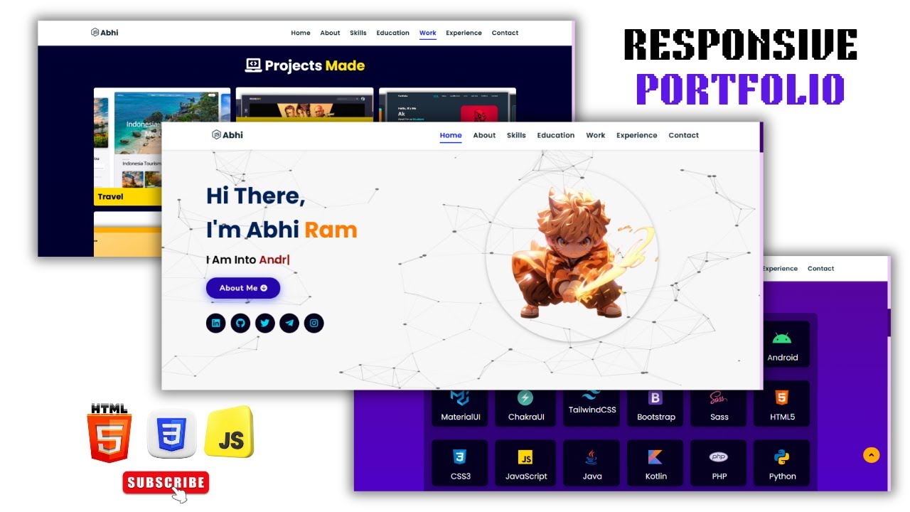 How to Make a Responsive Modern Portfolio Website | Html CSS JS ...
