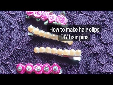 How to make hair clips// Hair pins//Stylish hair clips// DIY hair clips ...