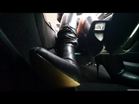 Driving Brand New Volvo XC90 wearing Leather High Heel Boots Preview
