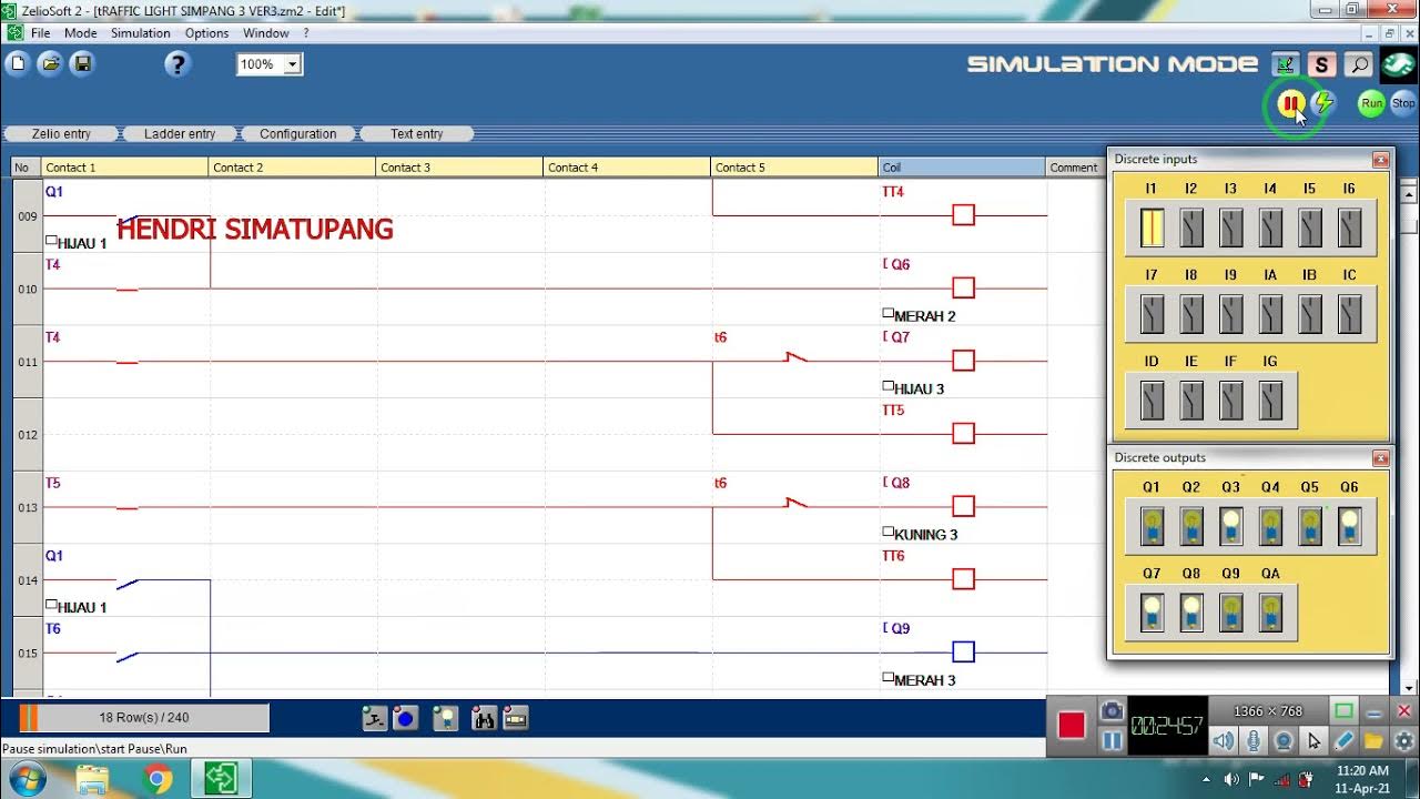 Tutorial penggunaan software PLC Zelio Soft 2, membuat Laader Diagram Traffic Light simpang 3 &4 ...