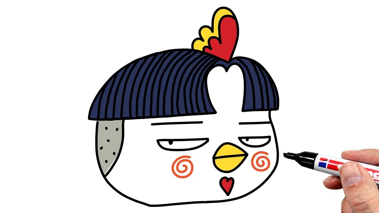 How to Draw the Buldak Noodle Chicken Mascot (Hochi) - YouTube