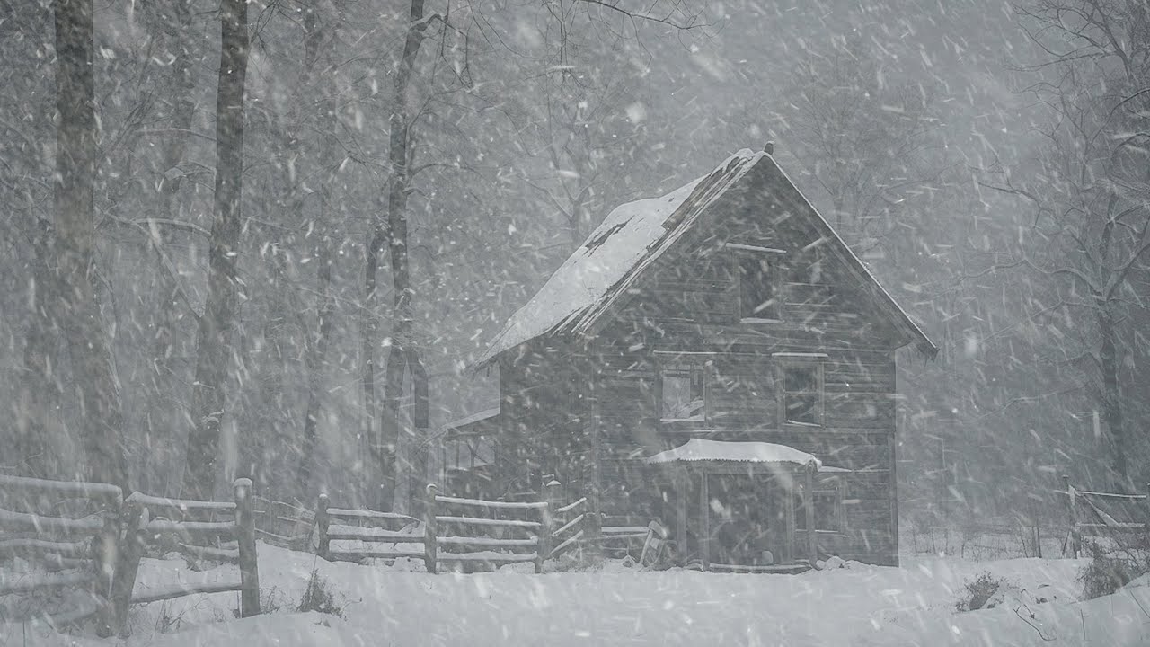 Snowstorm Winter | Calming Winter Snowstorm Sounds to Sleep at Night ...