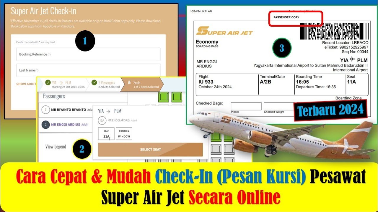 Cara Cepat dan Mudah Check In (Pesan Kursi) Pesawat Super Air Jet ...