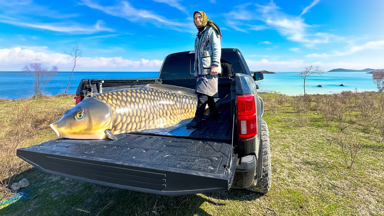 Grandma Catch Huge Fish From Sea | Grandma Rose's Favorite Dish - YouTube