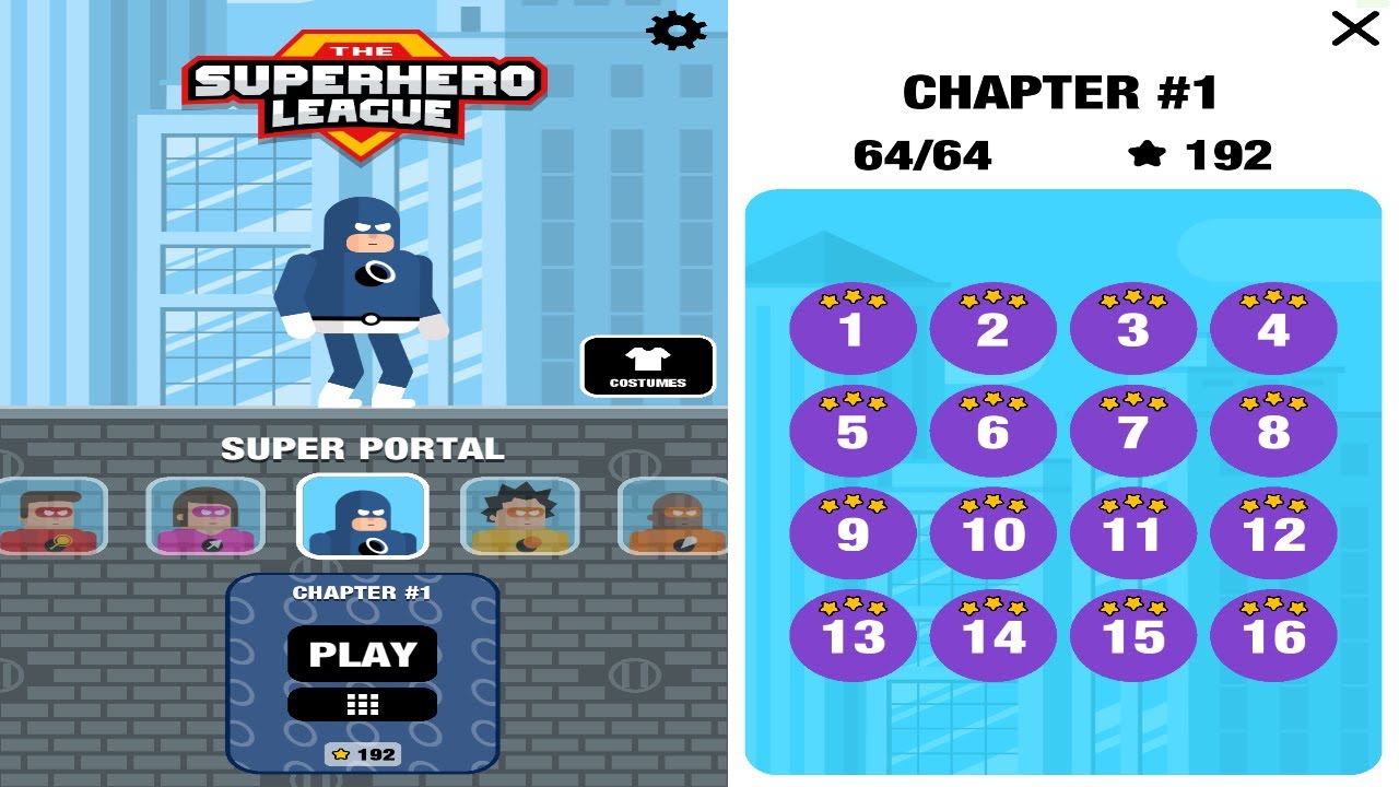 The Superhero League SUPER PORTAL Level 1-16 Walkthrough. 3 Stars - YouTube