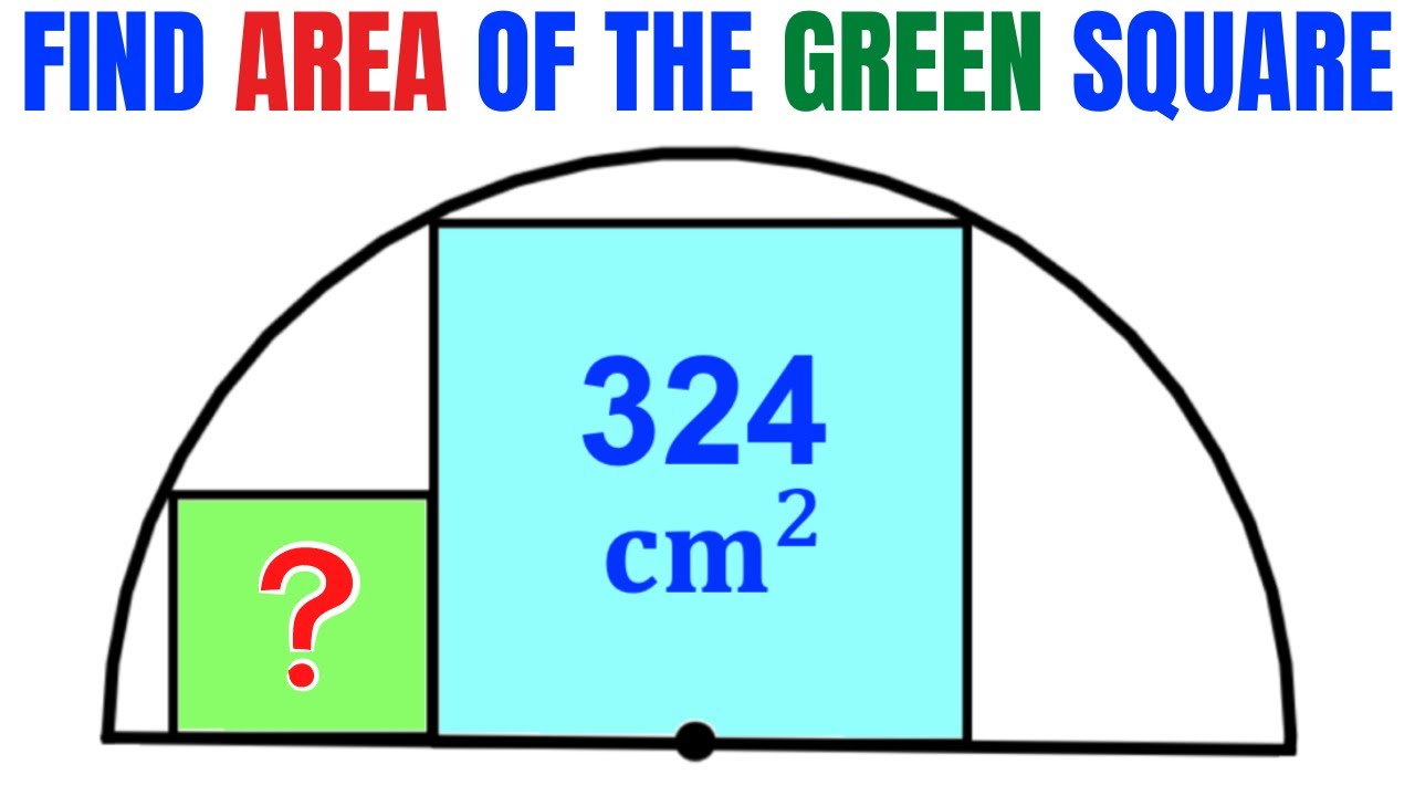 Calculate area of the Green shaded Square | Area of the Blue square is ...