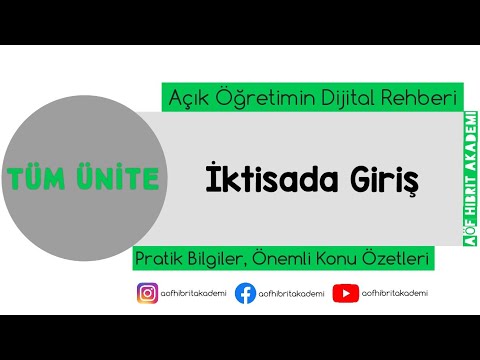 AÖF - İktisada Giriş Dersi Tüm Üniteler