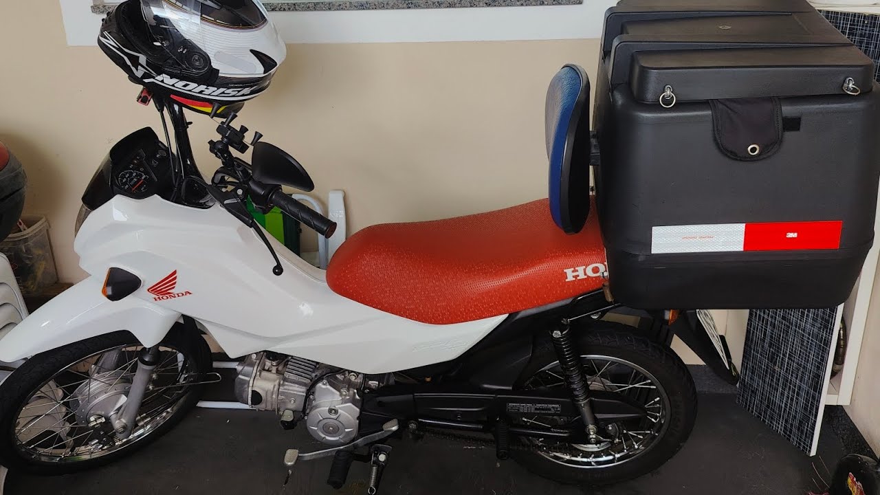 pop 110i com baú de 80 Lt com adaptação. - YouTube