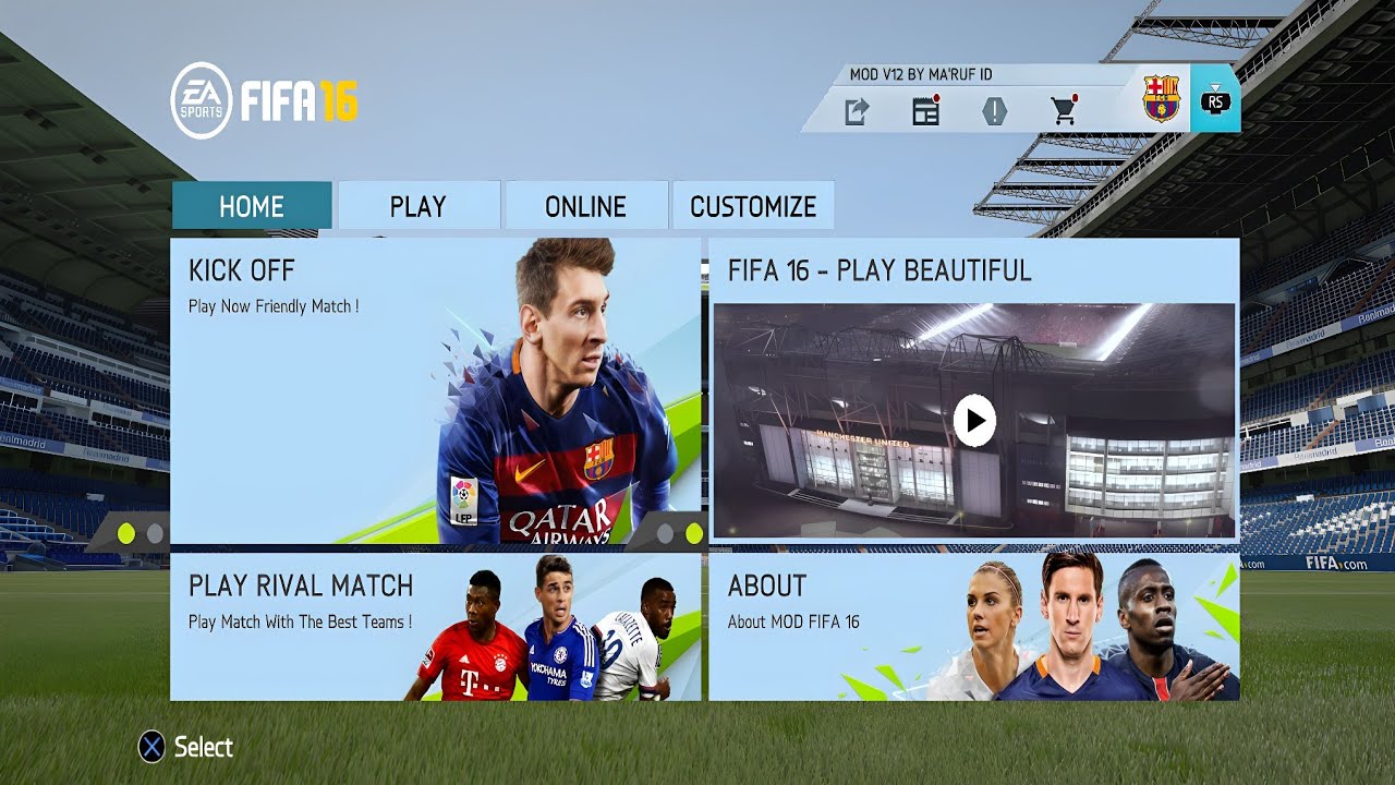 FIFA 16 MOBILE V12 PATCH UPDATE ANDROID OFFLINE HD GRAPHICS - YouTube
