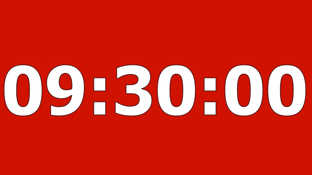 9 hour 30 minute dark red timer - YouTube