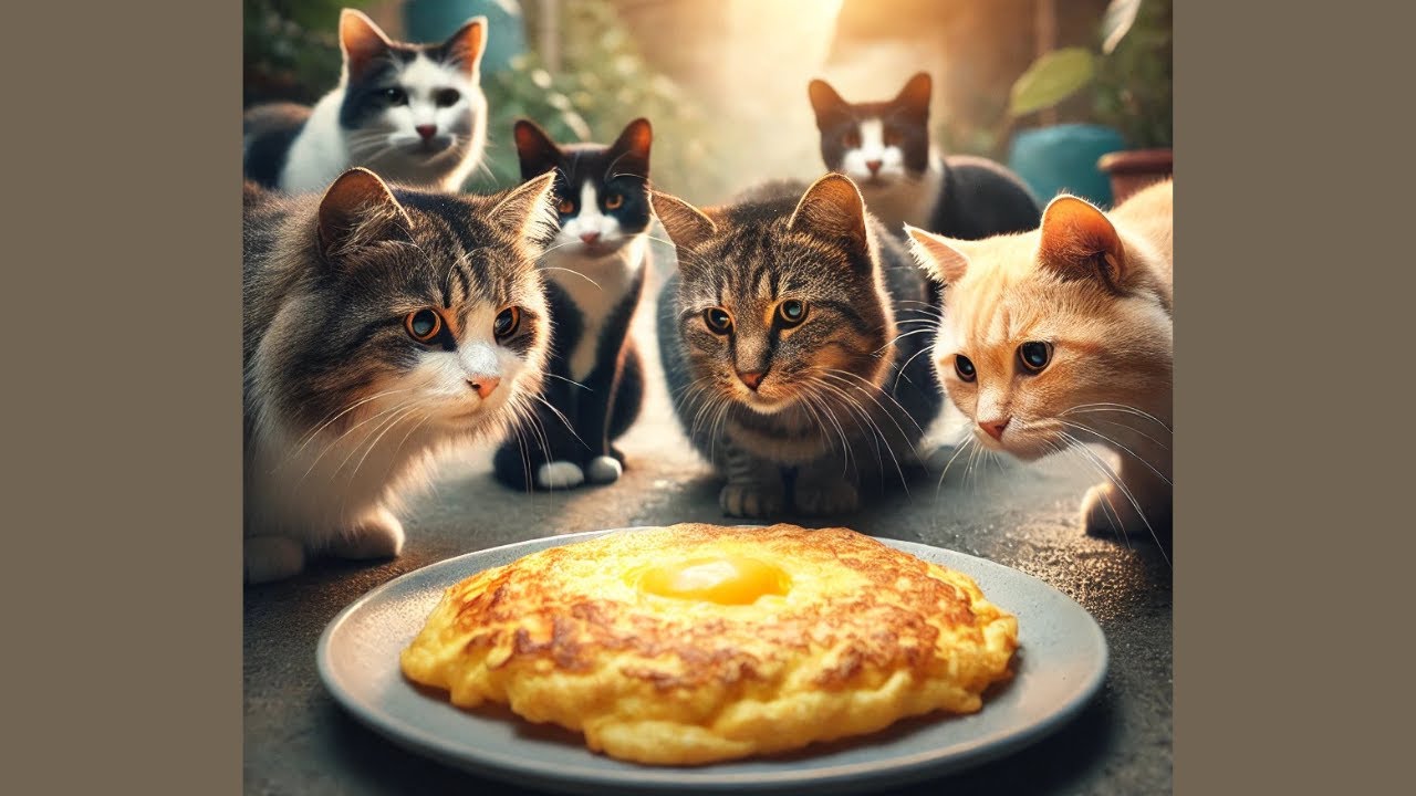 What Happens When Stray Cats Try Omelette for the First Time? (NEVER ...