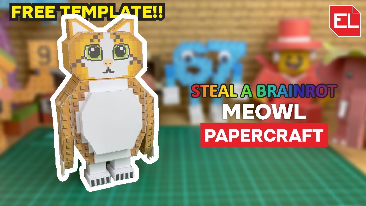 How to Make Meowl Paper Craft (FREE TEMPLATE) - Steal a Brainrot ...