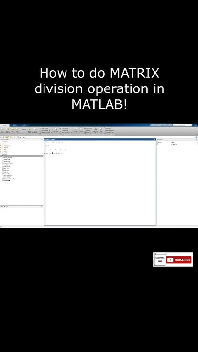 How to do MATRIX division operation in MATLAB? # #mechanicalengineering ...