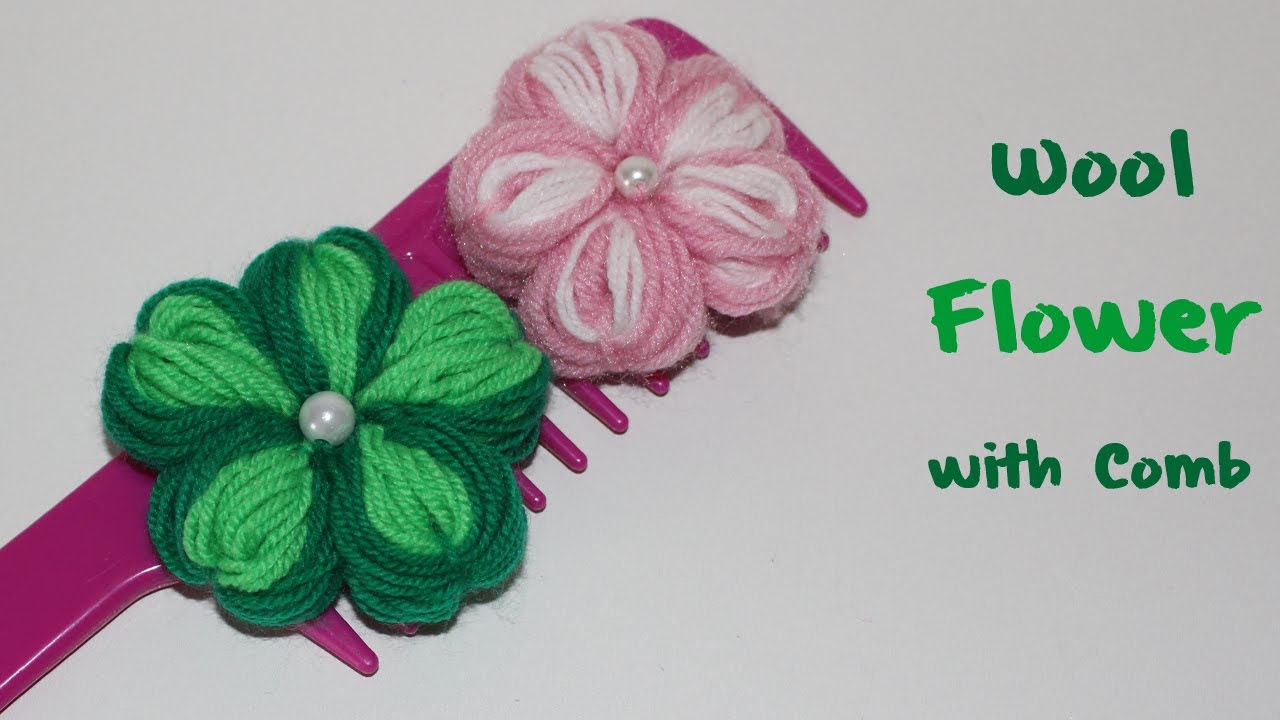 An Original Trick with a Comb Yarn Flower - Now I Do Them All the Time ...