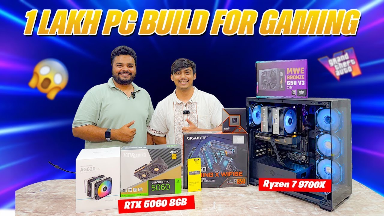 1 Lakh PC Build For Gaming and Editing | Ryzen 7 9700X | RTX 5060 8GB ...
