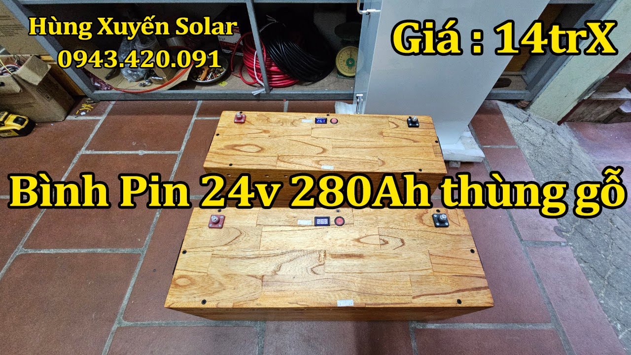 2 khối pin 24v 280Ah vỏ thùng gỗ. Gửi 2 bác khách TP HCM và Thanh Hóa ...