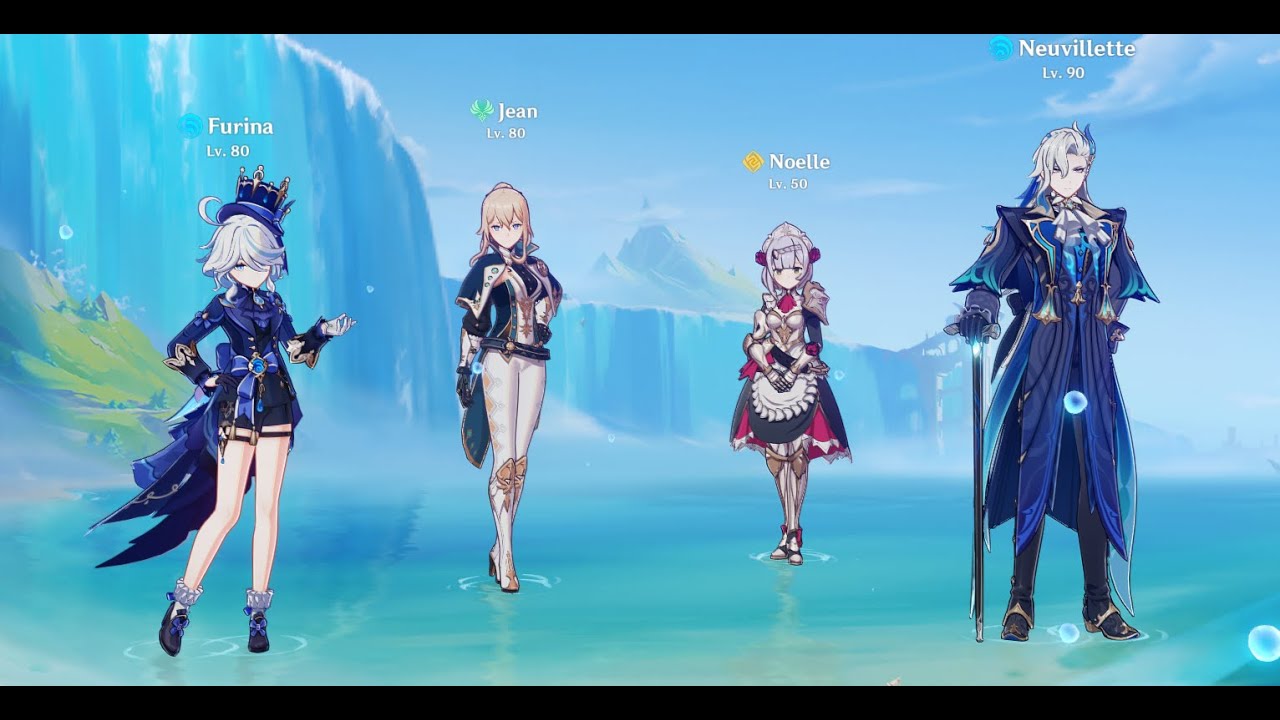 furina/neuvillette hyper carry clears marechaussee hunter domain - YouTube