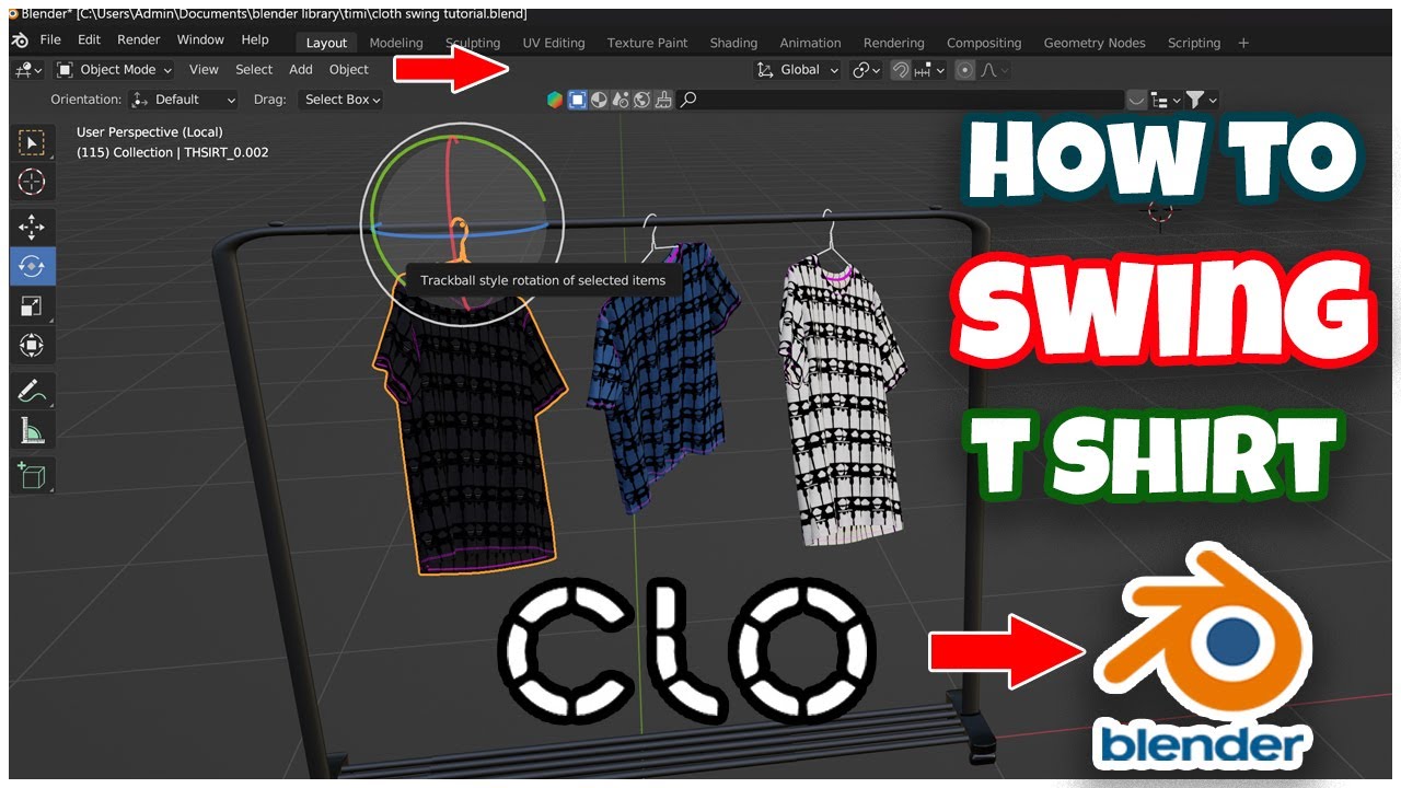 How to Swing Exported Clo3d/MD T Shirt on Blender: Clo3d to Blender ...