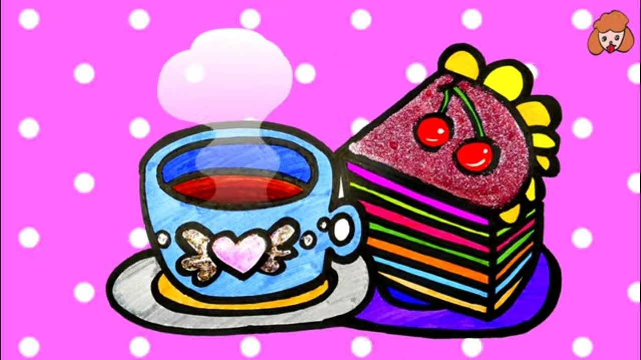 Afternoon Tea set Coloring and Drawing for Kids, Toddlers | Yang Kids ...