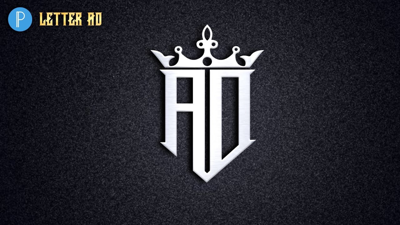 Cara membuat logo nama sendiri inisial|| A+D || full tutorial - YouTube