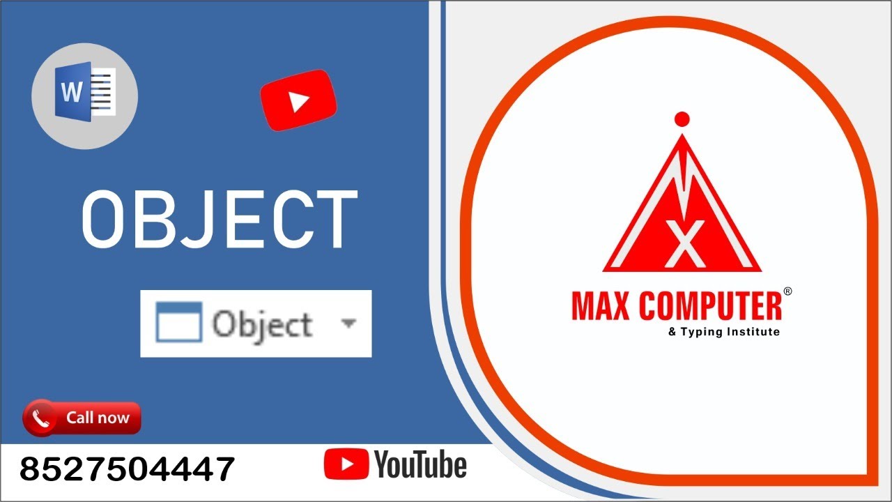 Object Option in Ms-Word in Hindi - YouTube