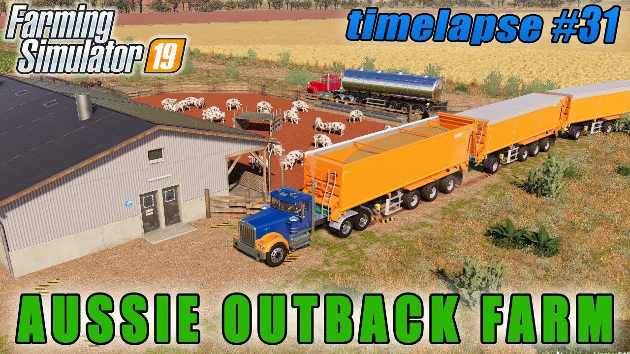 Harvesting corn, buying and feeding 200 pigs | FS 19 | Aussie Outback ...