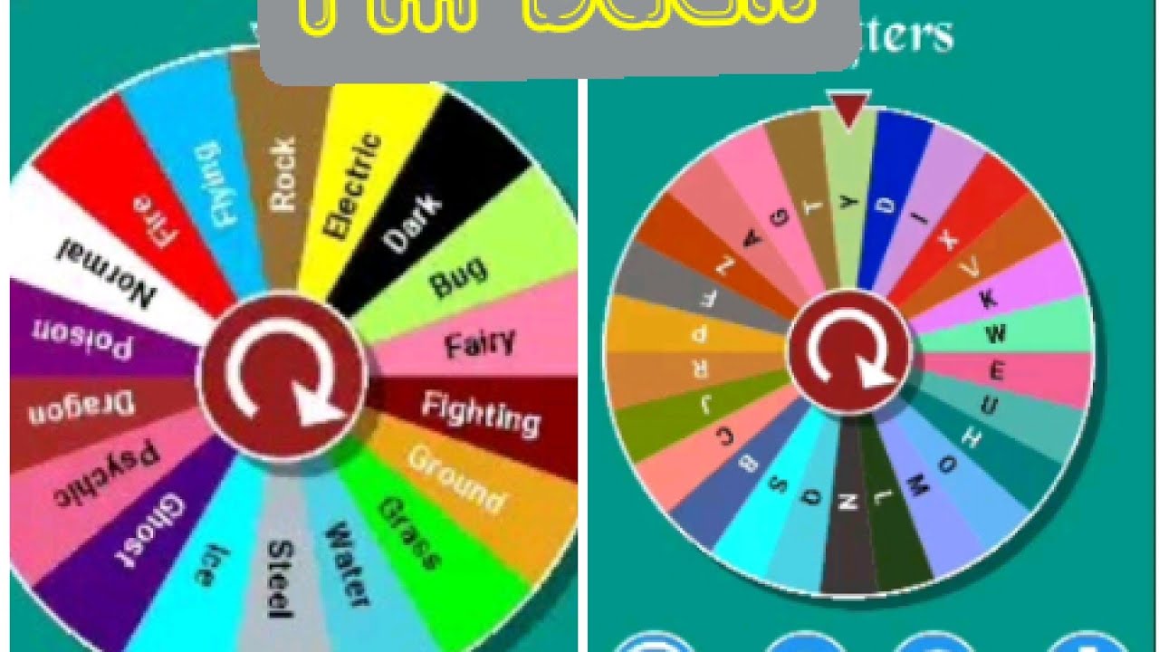 Pokemon mystery wheel of types and letters! - YouTube