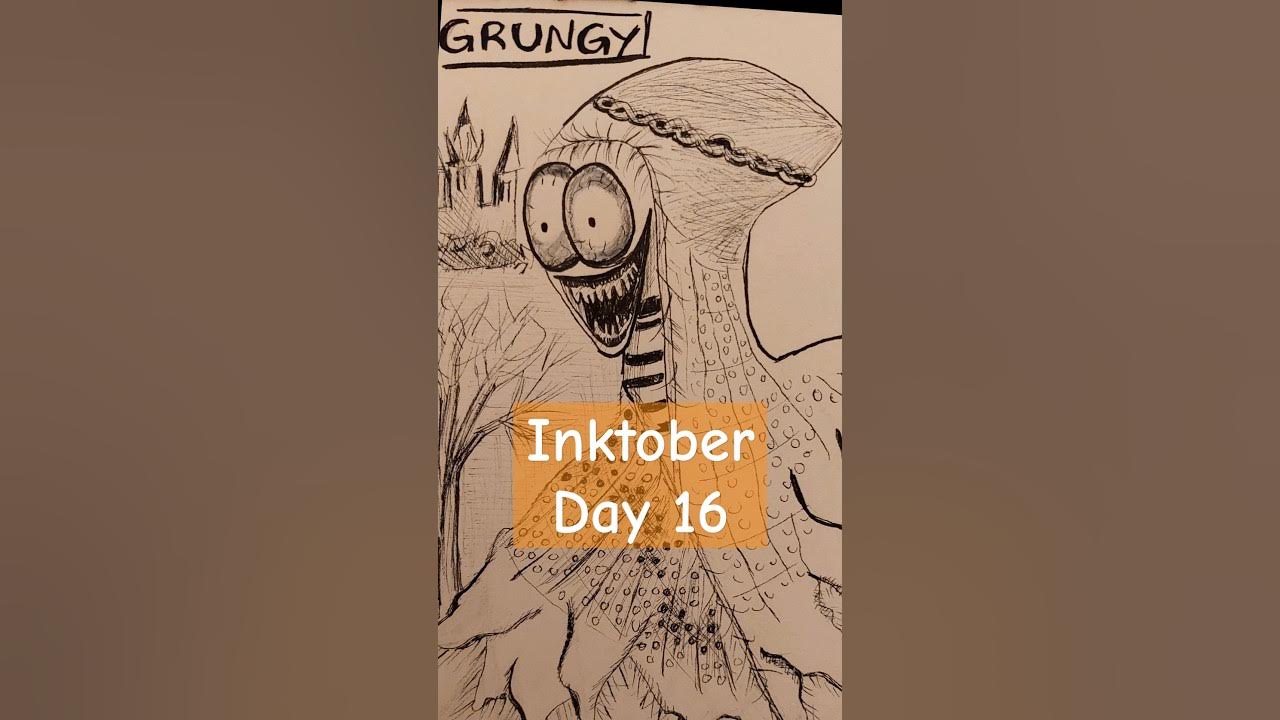 Inktober 2024 Day 16 GRUNGY - YouTube