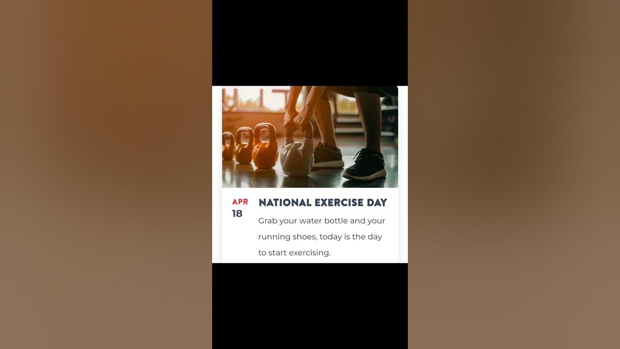 National Exercise Day 18 April - YouTube
