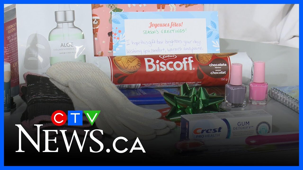 Supporting women's shelters through the Shoebox Project - YouTube