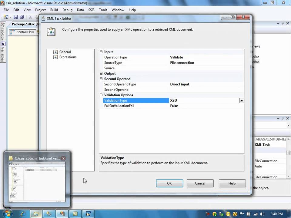 How To Validate Xml File In Ssis 2008 Youtube 4005