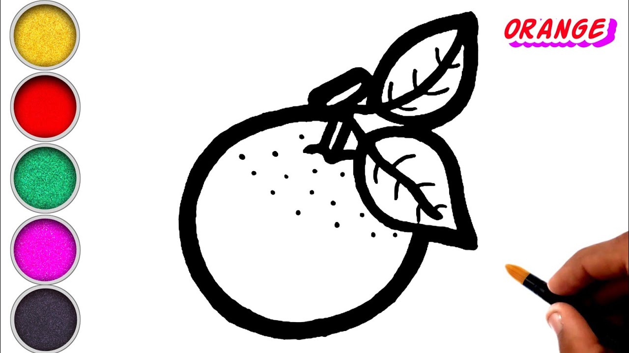 Learn Orange Drawing and Coloring for Kids Toddlers - How to Draw an ...