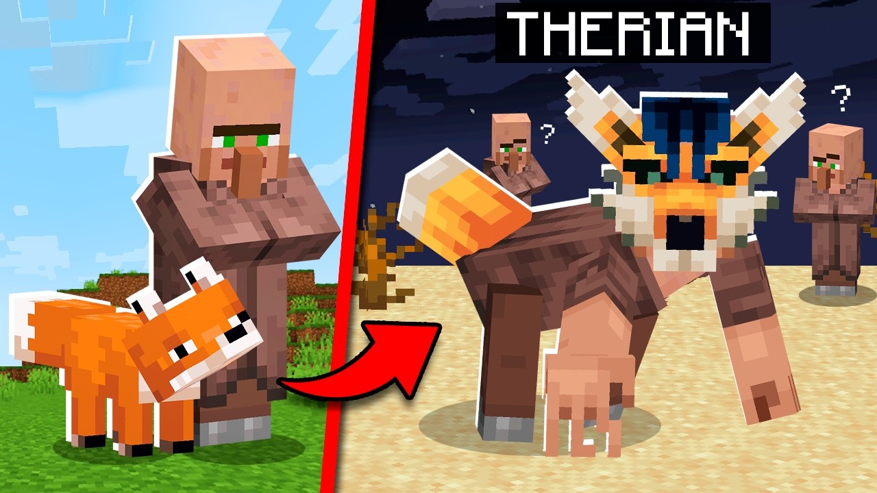 Convertí los MOBS en THERIANS en Minecraft - YouTube