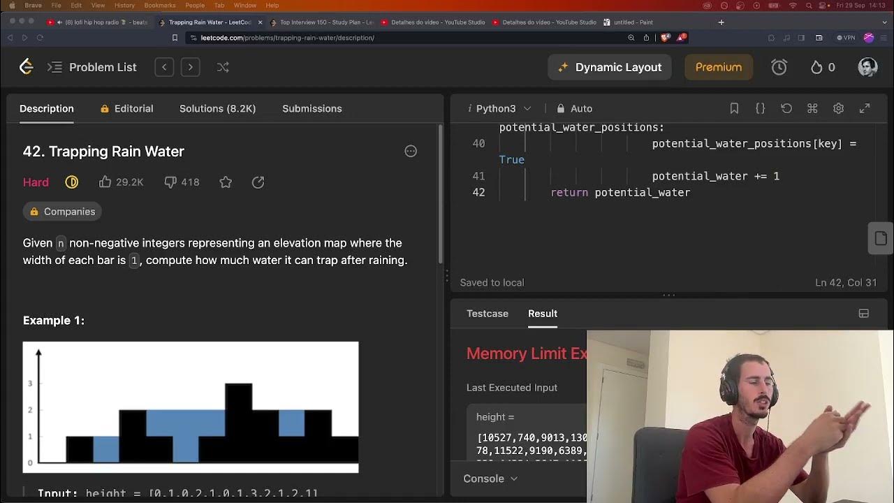 💻Solving All LeetCode Problems with PYTHON 🐍 - 42 Trapping Rain Water ...