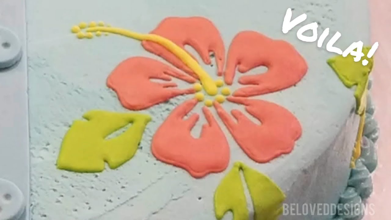 How to pipe royal icing flowers - Hibiscus flowers - Tropical flower ...