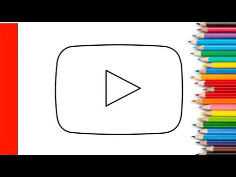how to draw youtube play button🤯 #youtube logo drawing in simple step # ...