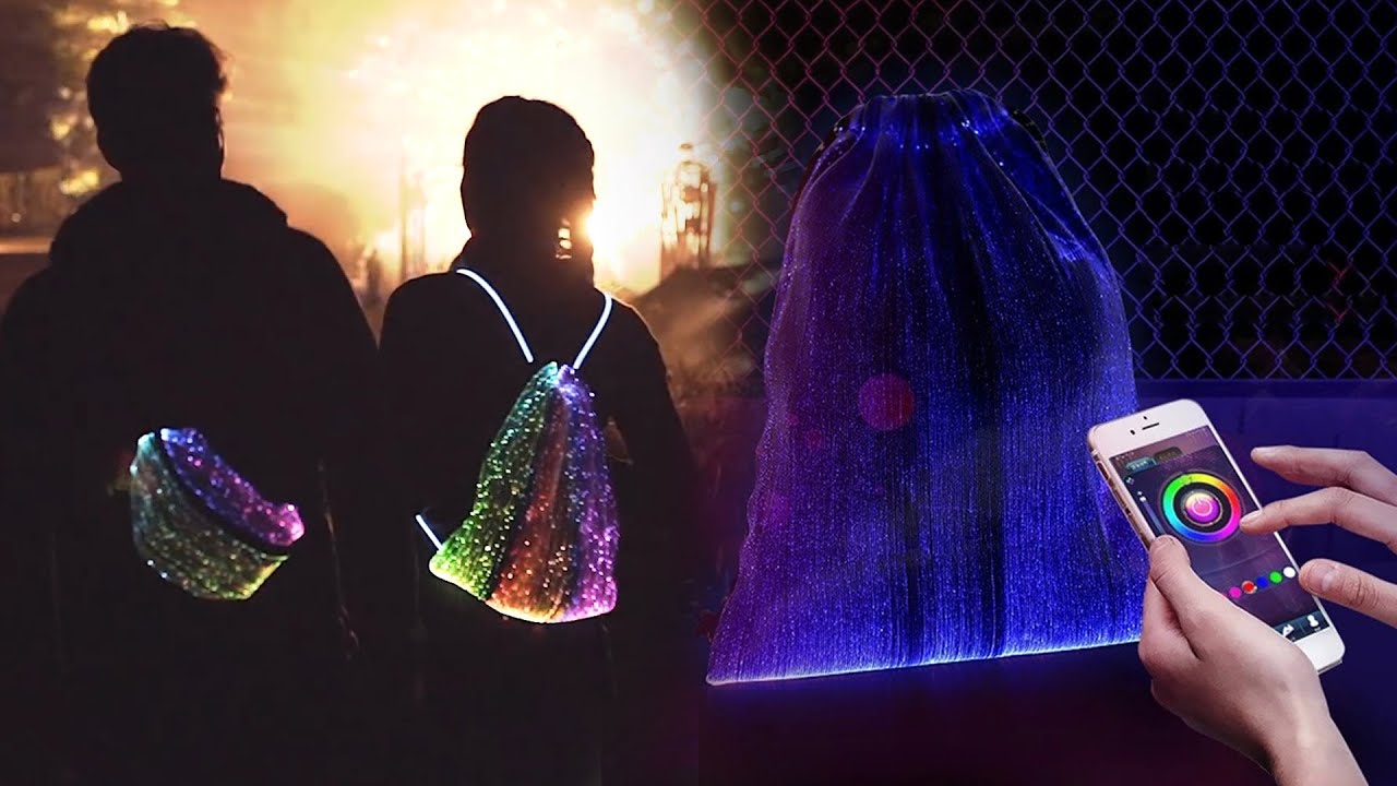 LED fiber optic backpack - YouTube