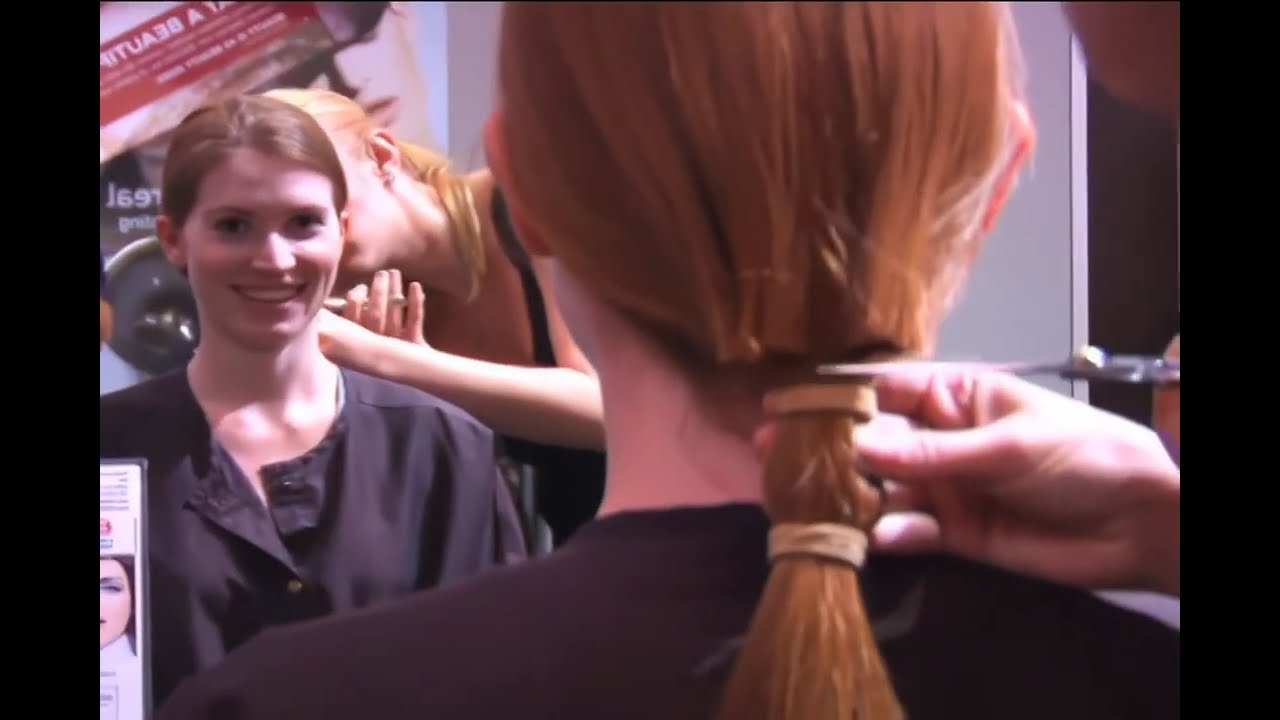 Shelly's hair cut - long to bob makeover (HD remaster) - YouTube