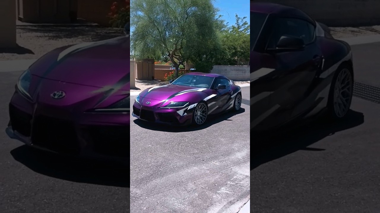 MK5 Supra sending it with a Cool Mazda Miata behind it and a loud ...