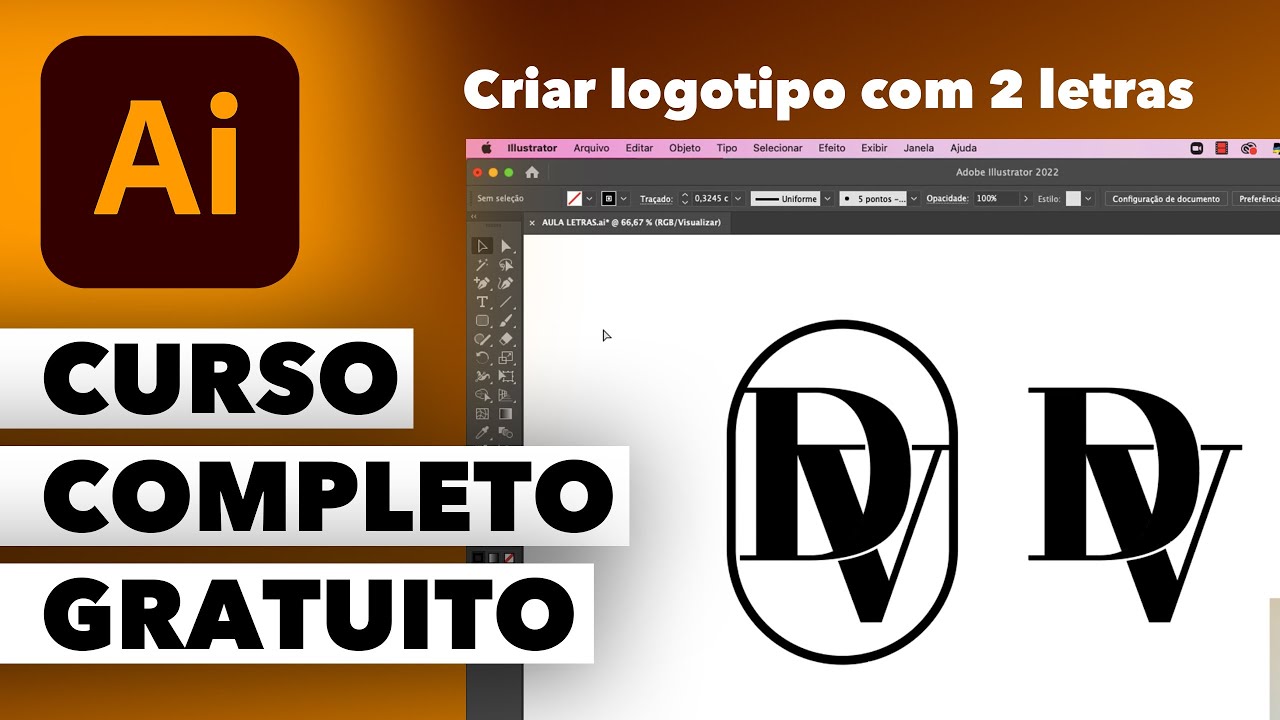 Criar logotipo juntando 2 letras | Curso Illustrator completo gratuito ...