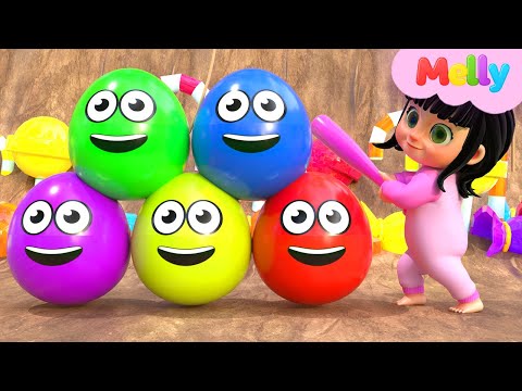 Melly Explores Colorful Surprise Eggs | Yes Yes Playground Song | Melly Nursery Rhymes & Kids Songs
