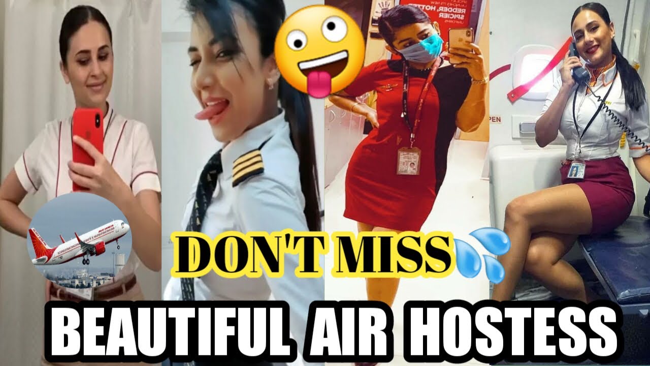 Indian beautiful Air hostess Tiktok videos | Indian flight crew videos ...