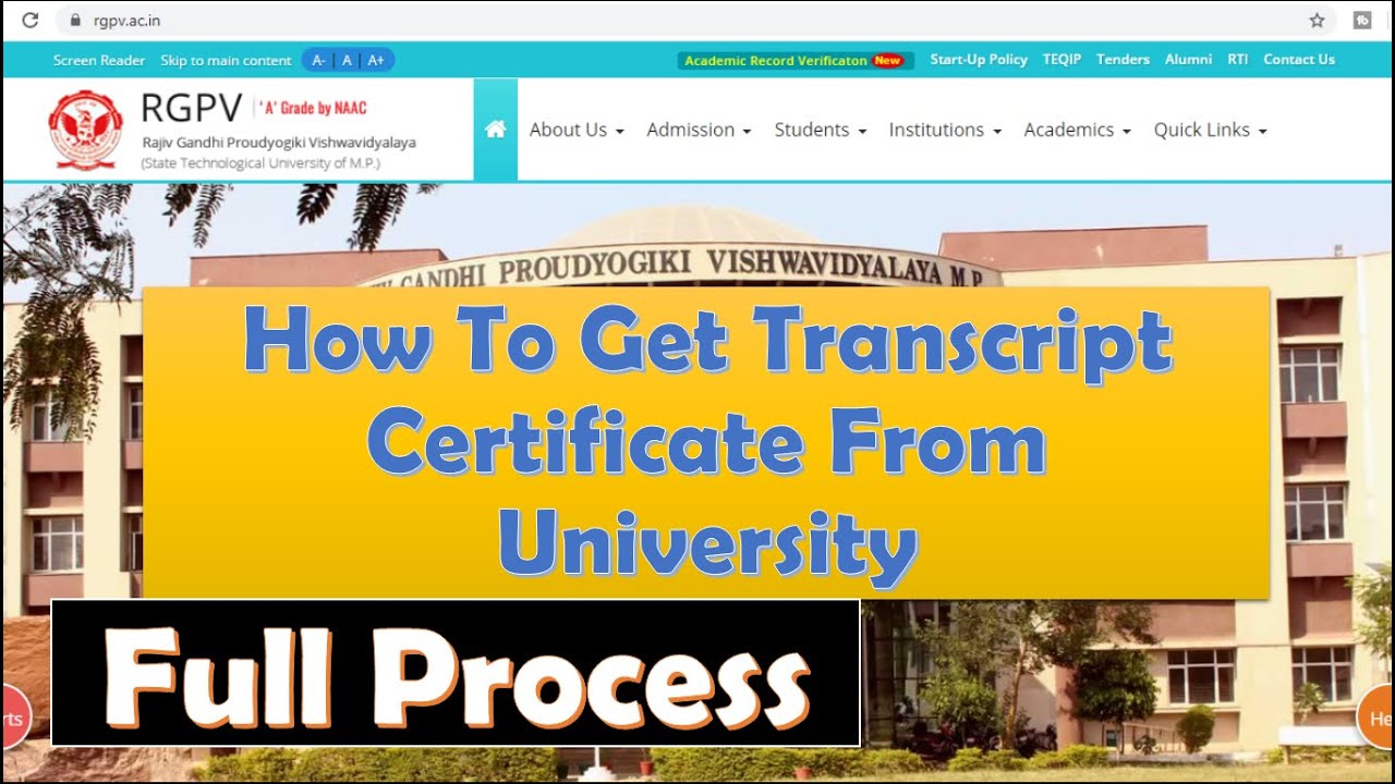 How to create transcript document from RGPV university - YouTube