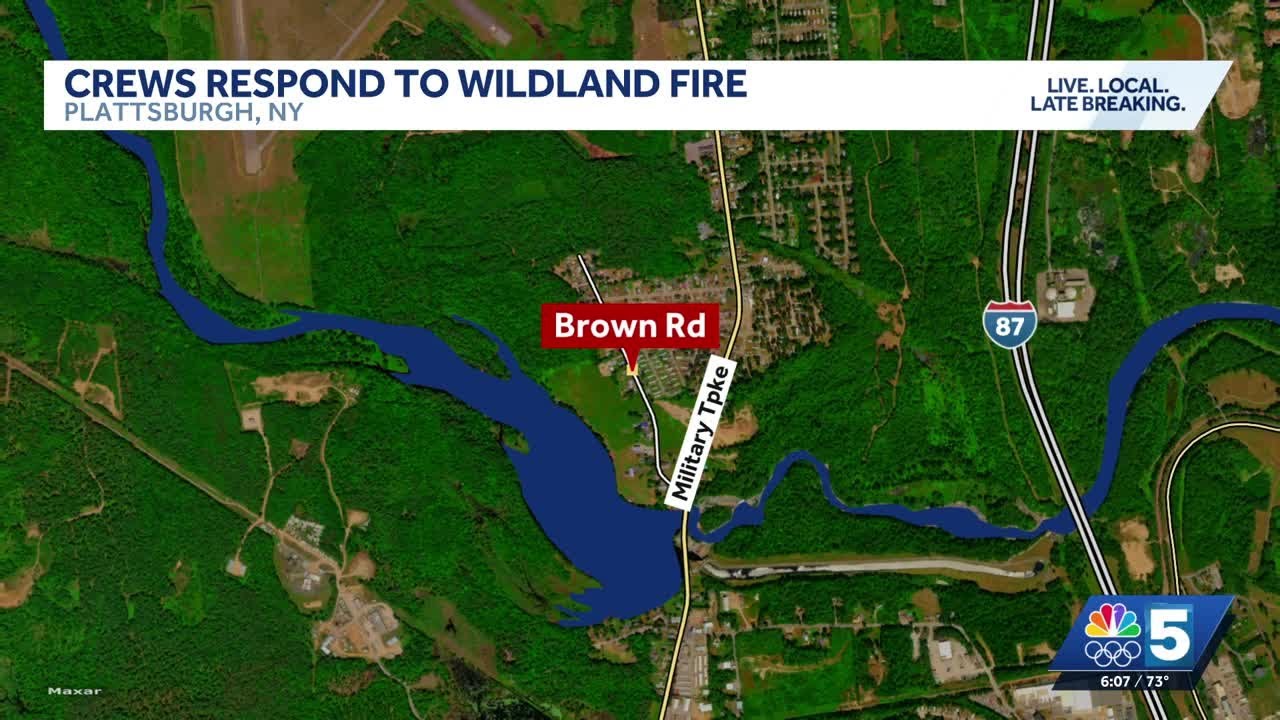 Multiple departments fighting wild land fire in Plattsburgh - YouTube