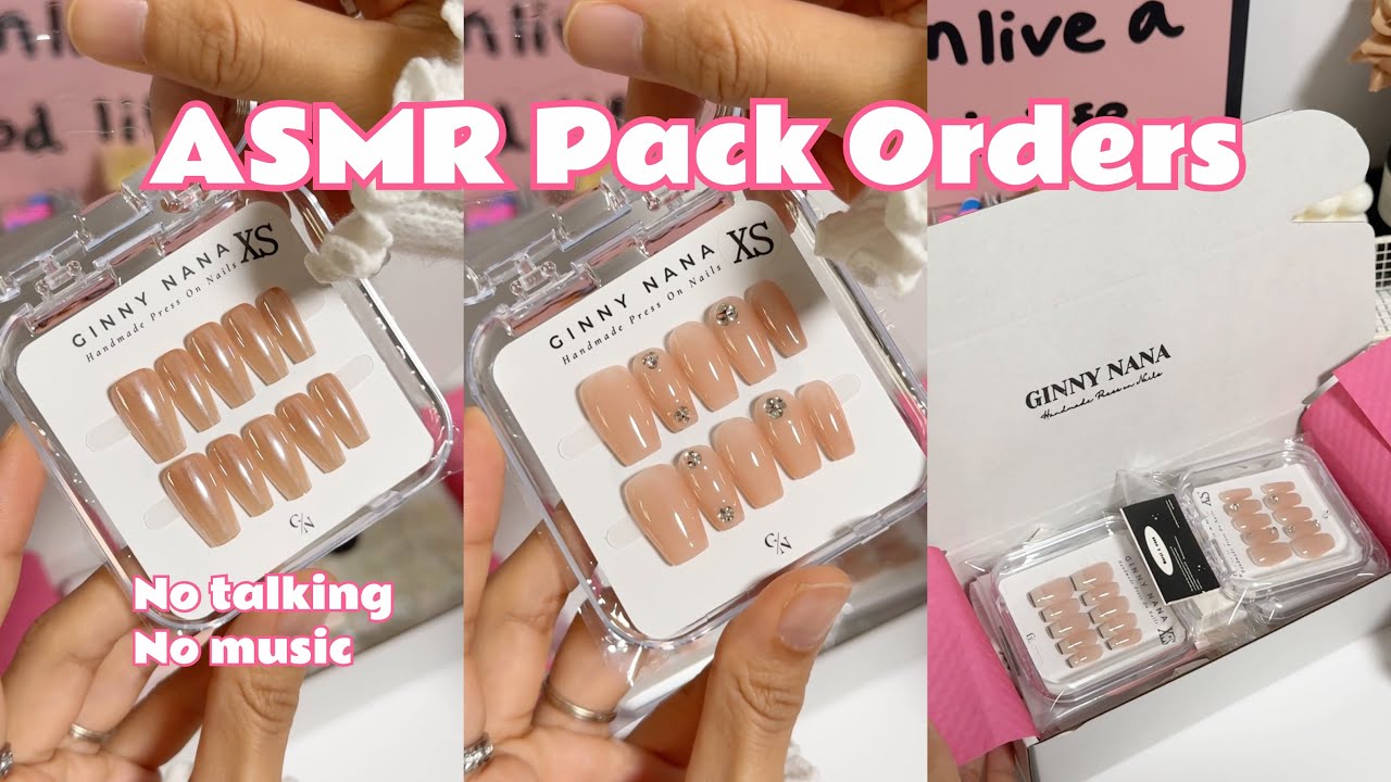 ASMR Pack Orders with Ginny | 3 Sets of Elegant and Simple Nails for ...