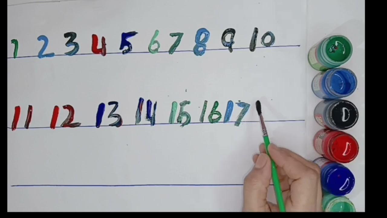 Number names | Number Names 1-10 | Number spelling | Learn Numbers | Number colour number - YouTube