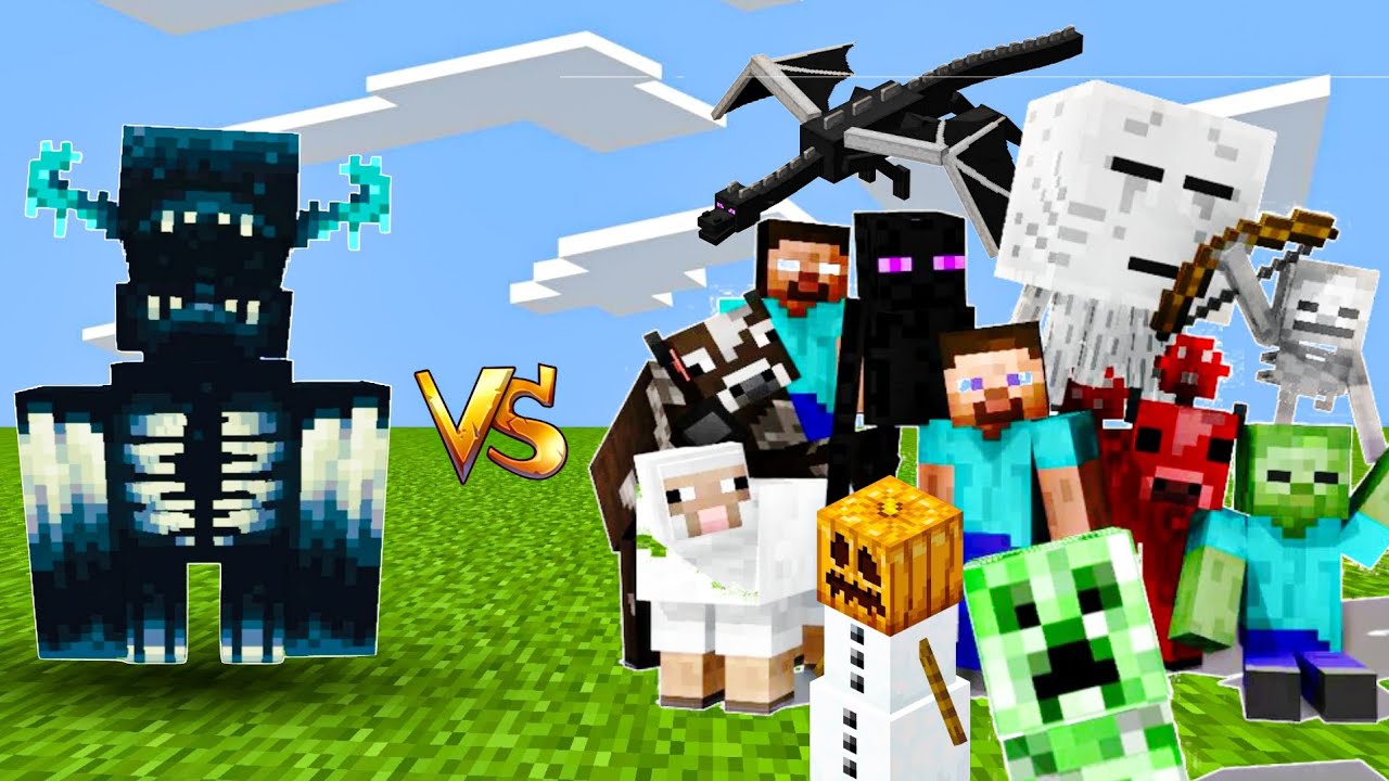 Minecraft Monster Warden Vs All Mobs Fight😱 - YouTube