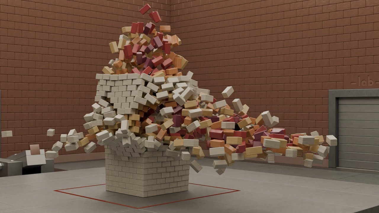 Block Tower Demolition - 3D simulation - YouTube